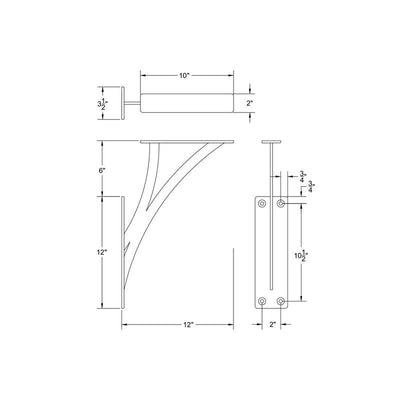 Floating Bar Bracket V2 - Concrete Bar Top | Counterform